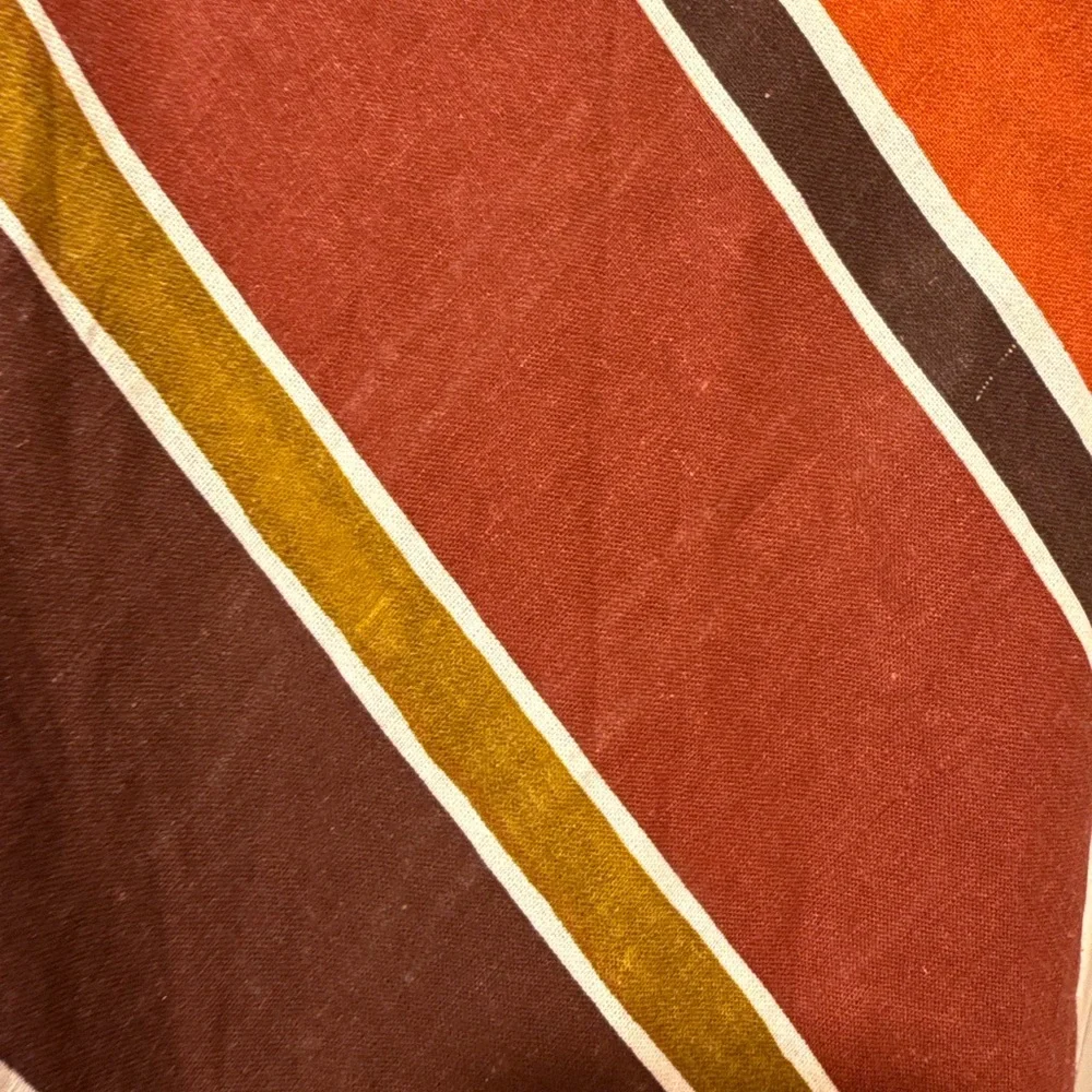 Zara | Dresses | Zara One Shoulder Dress In Brown And Orange Stripes ...